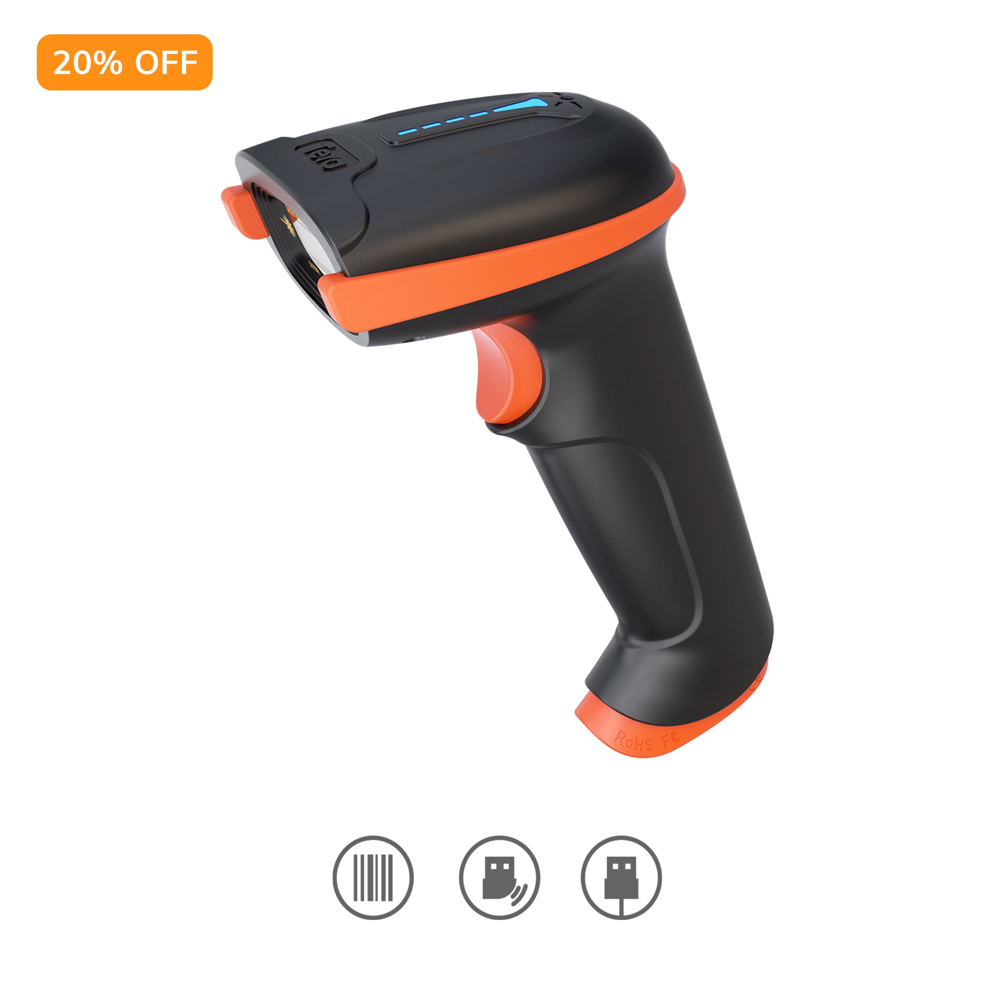 Tera 5100 Barcode Scanner | 1D Wireless Laser Linear Bar Code Reader