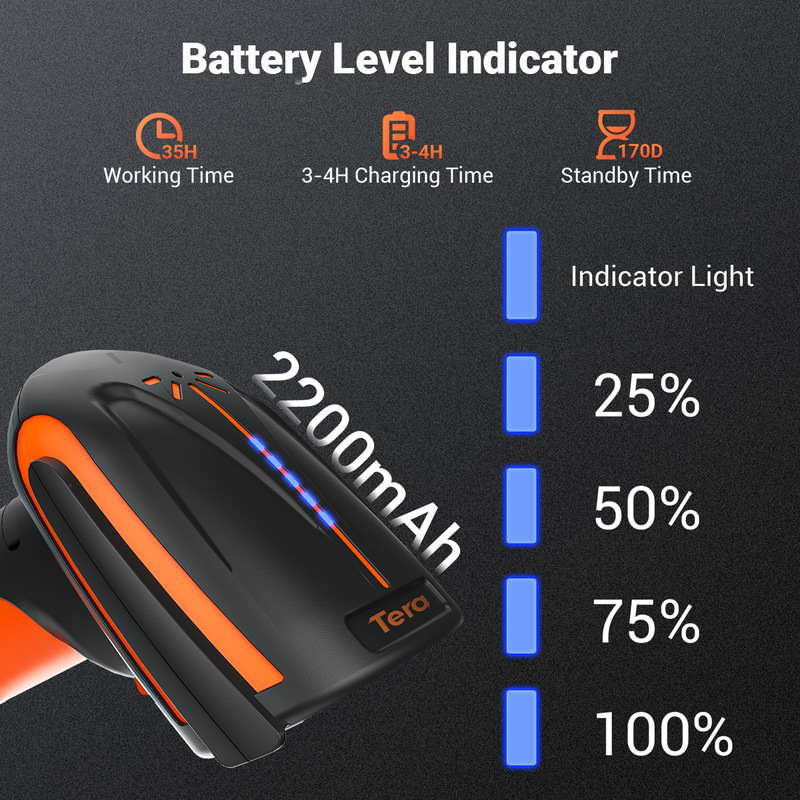 Tera Digital 8100 Barcode Scanner | Industrial QR 2D Wireless Bar Code ...