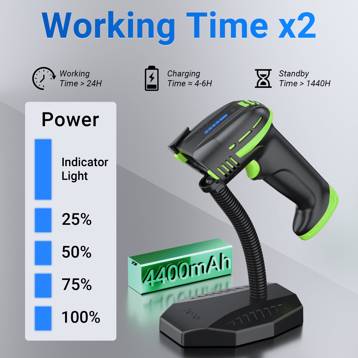 Tera D6100 2D Barcode Scanner - Advanced Power Switch, Wall-Mountable ...