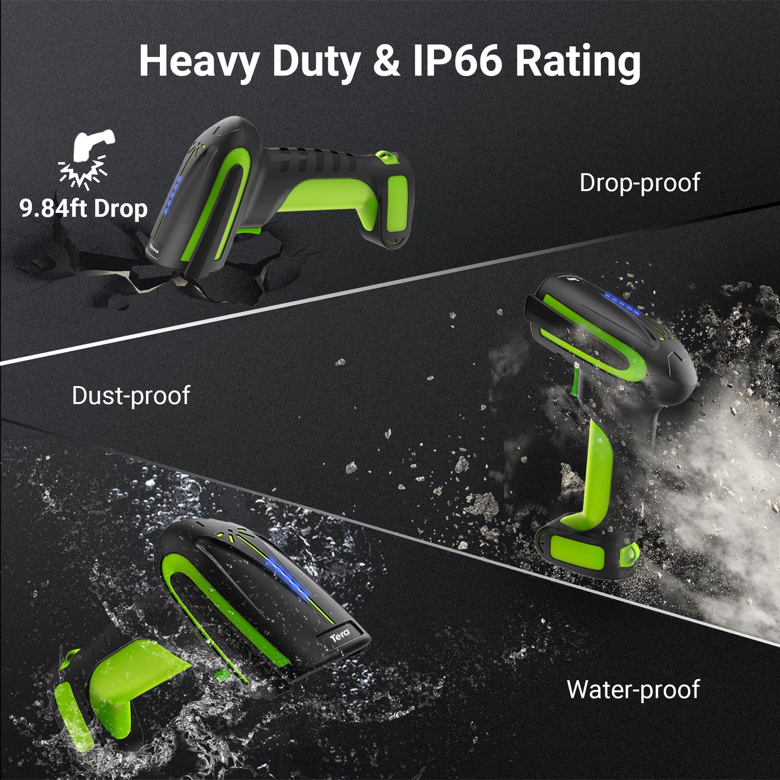 Tera Digital 8100 Barcode Scanner | Industrial QR 2D Wireless Bar Code ...