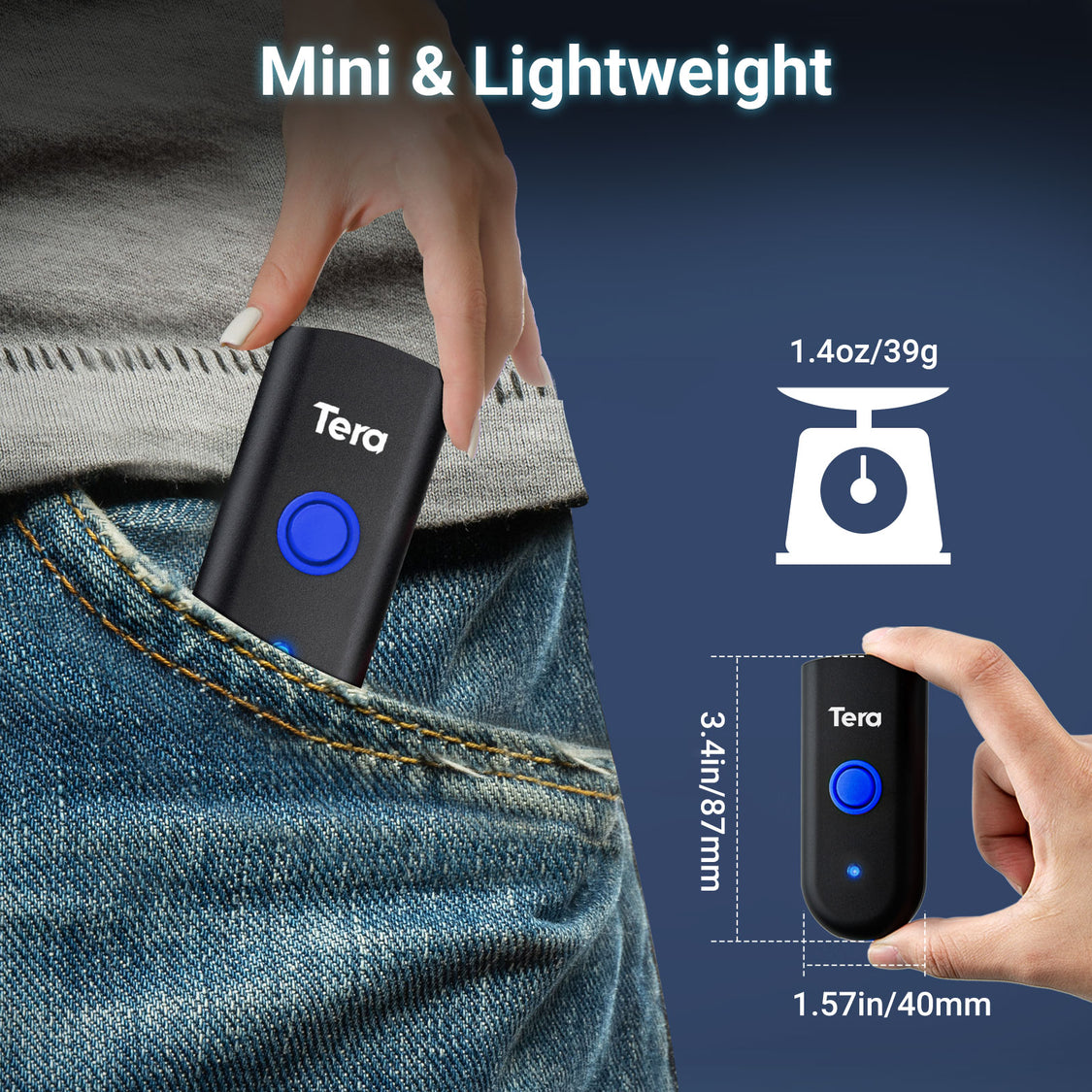 Tera Digital 1100L Barcode Scanner | 1D Laser Wireless Portable Bar ...