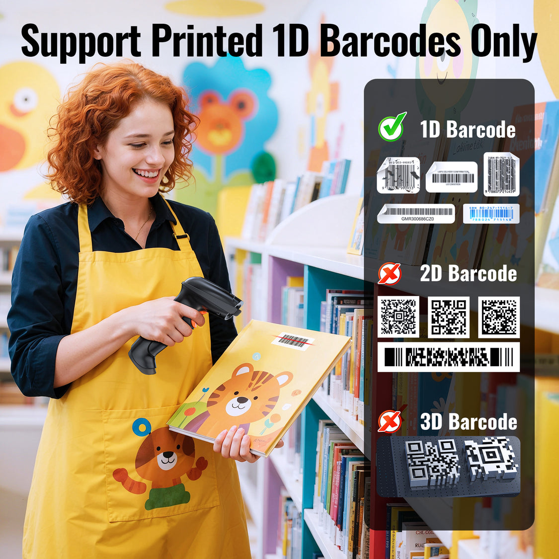 Tera Digital 5100 Barcode Scanner | 1D Wireless Laser Linear Bar Code ...