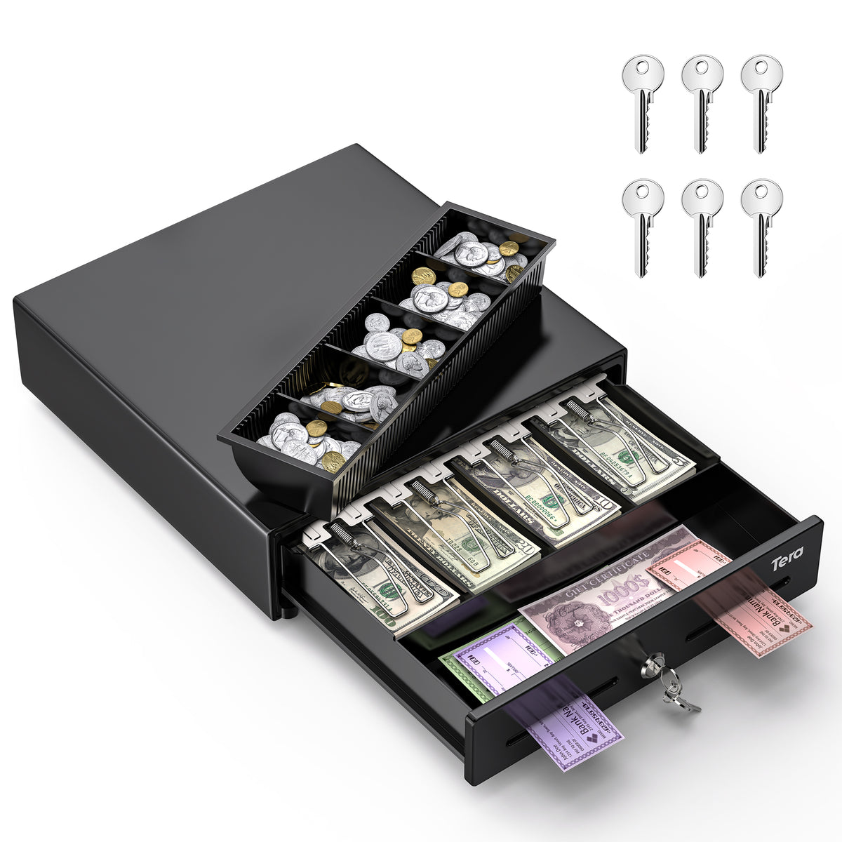 330G 13 inch 3 Bill 5 Coin Cash Drawer for Small Business | Tera Digital
