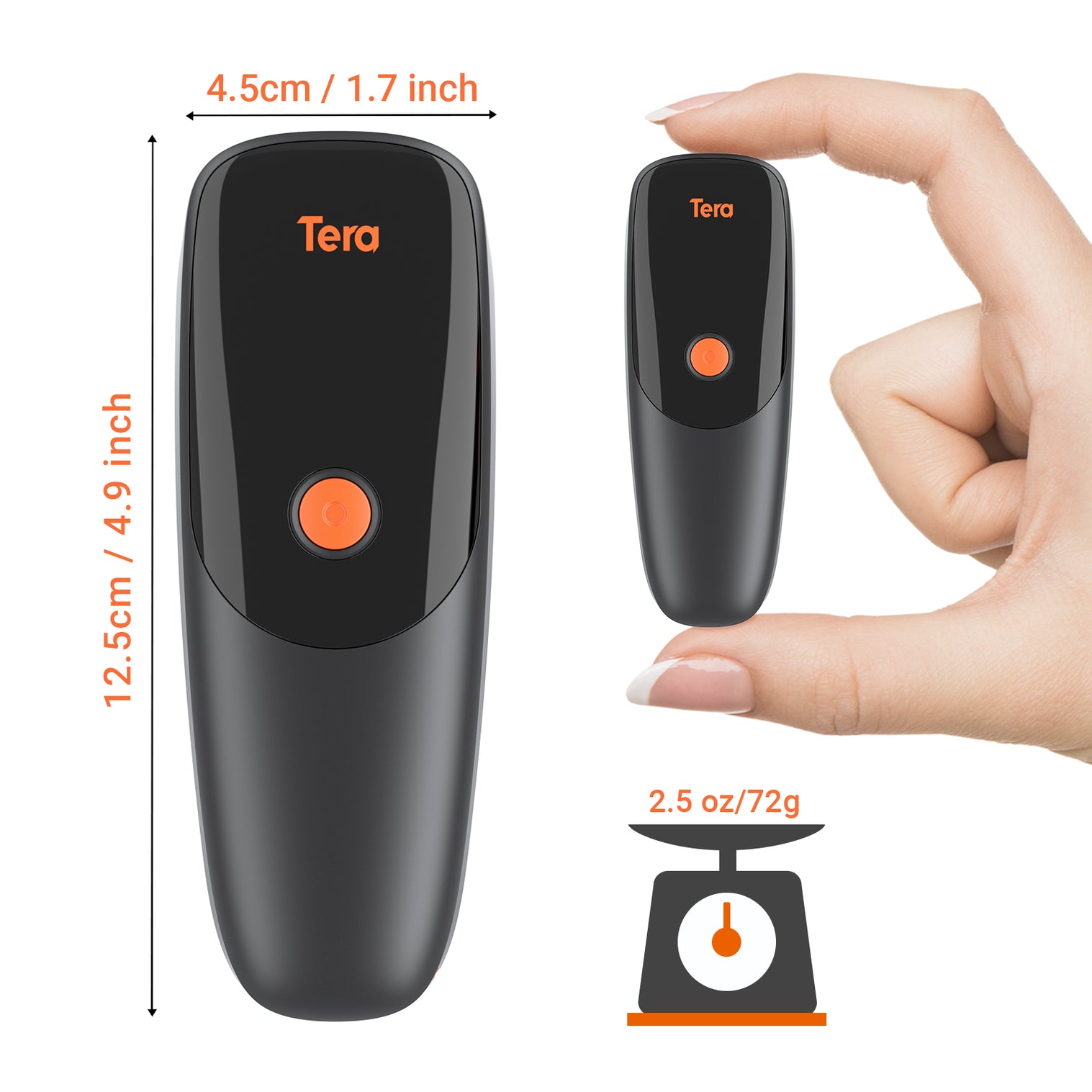 Tera Digital 1300 Barcode Scanner | 2D Wireless Portable Bar Code Reader